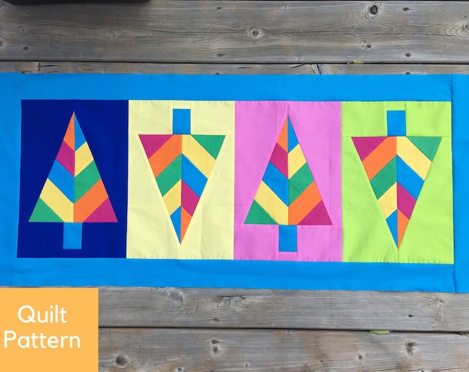 At the Cabin Paper Pieced Table Runner in PDF - Etsy Canada