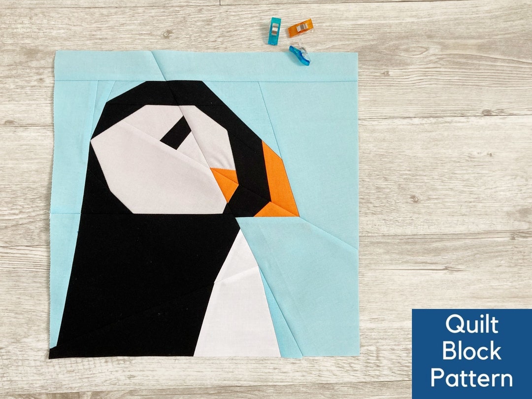 Puffin Head Quilt Block Pattern, Intermediate Foundation Paper Piecing ...