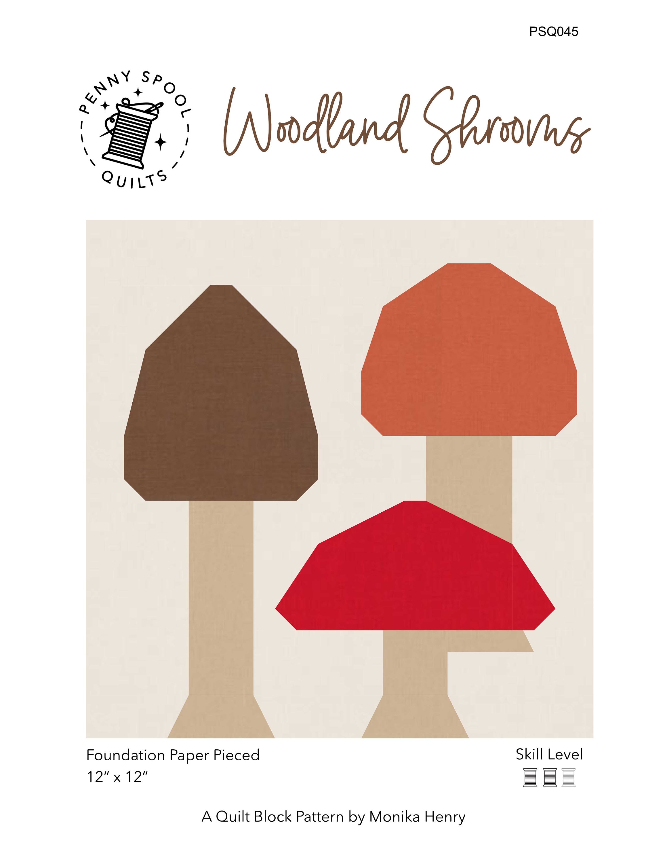 Woodland Shrooms Quilt Block Pattern Intermediate Foundation - Etsy