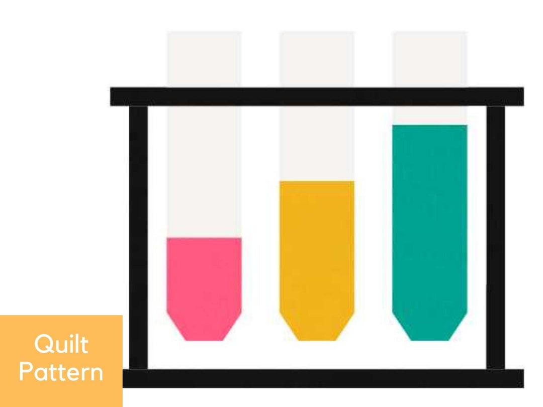 Test Tubes Quilt Block Pattern, Science Chemistry FPP (PDF Pattern ...
