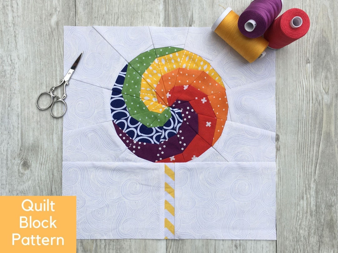 Swirly Lollipop Quilt Block Pattern: Modern FPP (PDF Pattern) - Etsy