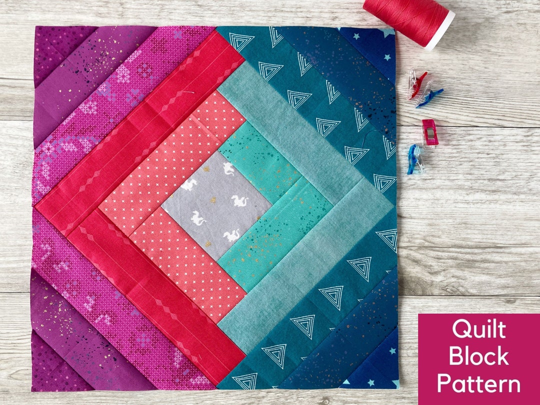 Twisted Log Cabin Quilt Block Pattern: Beginner Friendly, Traditionally Pieced (PDF Pattern) - Etsy