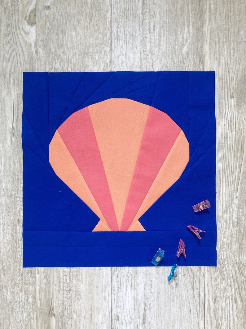 Seashell Quilt Block Pattern Beginner Foundation Paper - Etsy