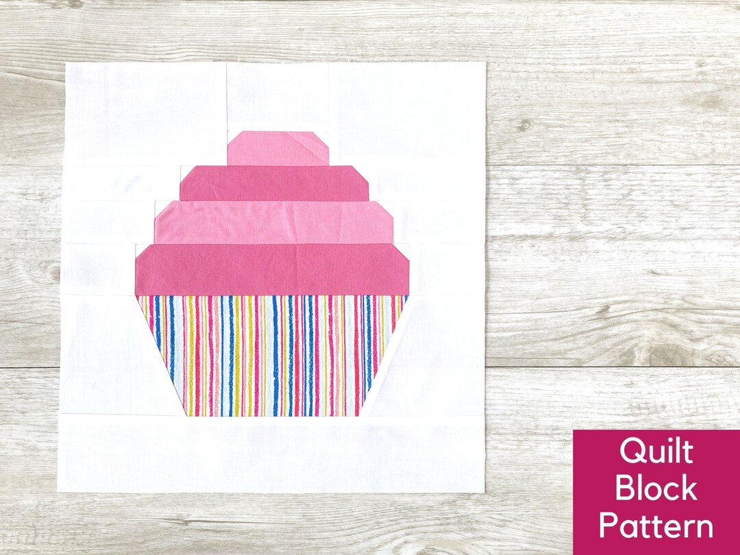 Cupcake Quilt Block Pattern: Beginner FPP (PDF Pattern) - Etsy