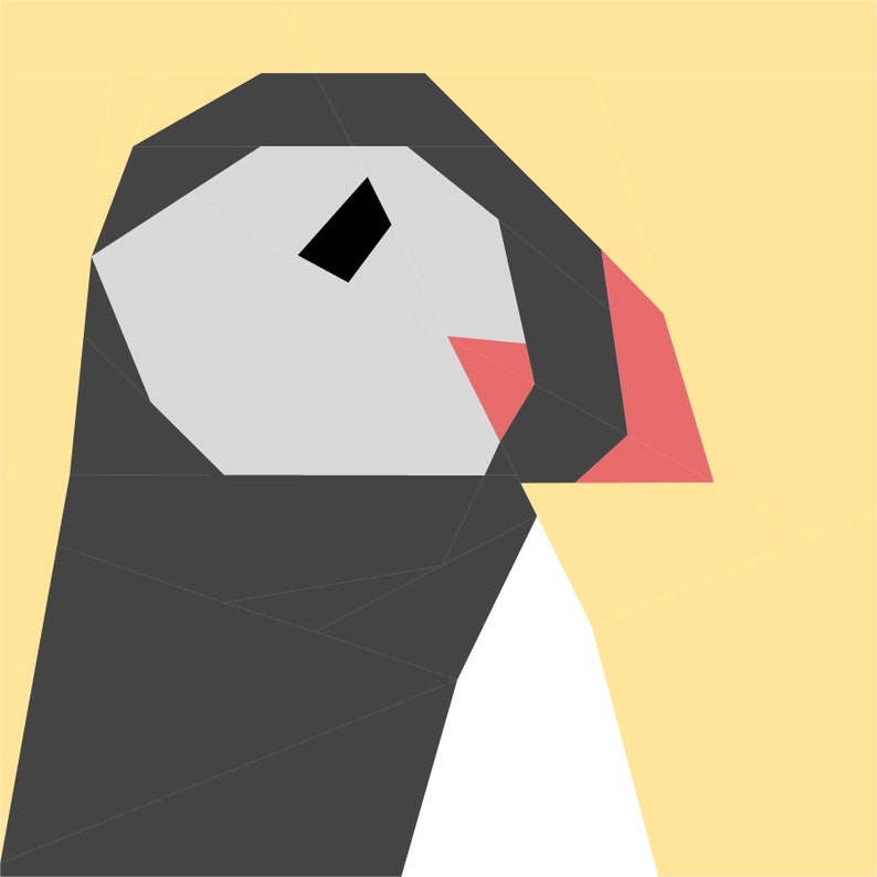Puffin Head Quilt Block Pattern, Intermediate Foundation Paper Piecing ...