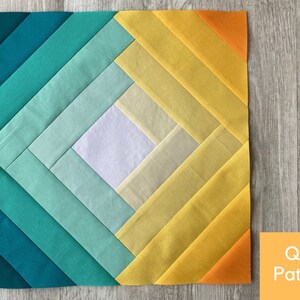 Twisted Log Cabin Quilt Block Pattern Beginner Foundation - Etsy