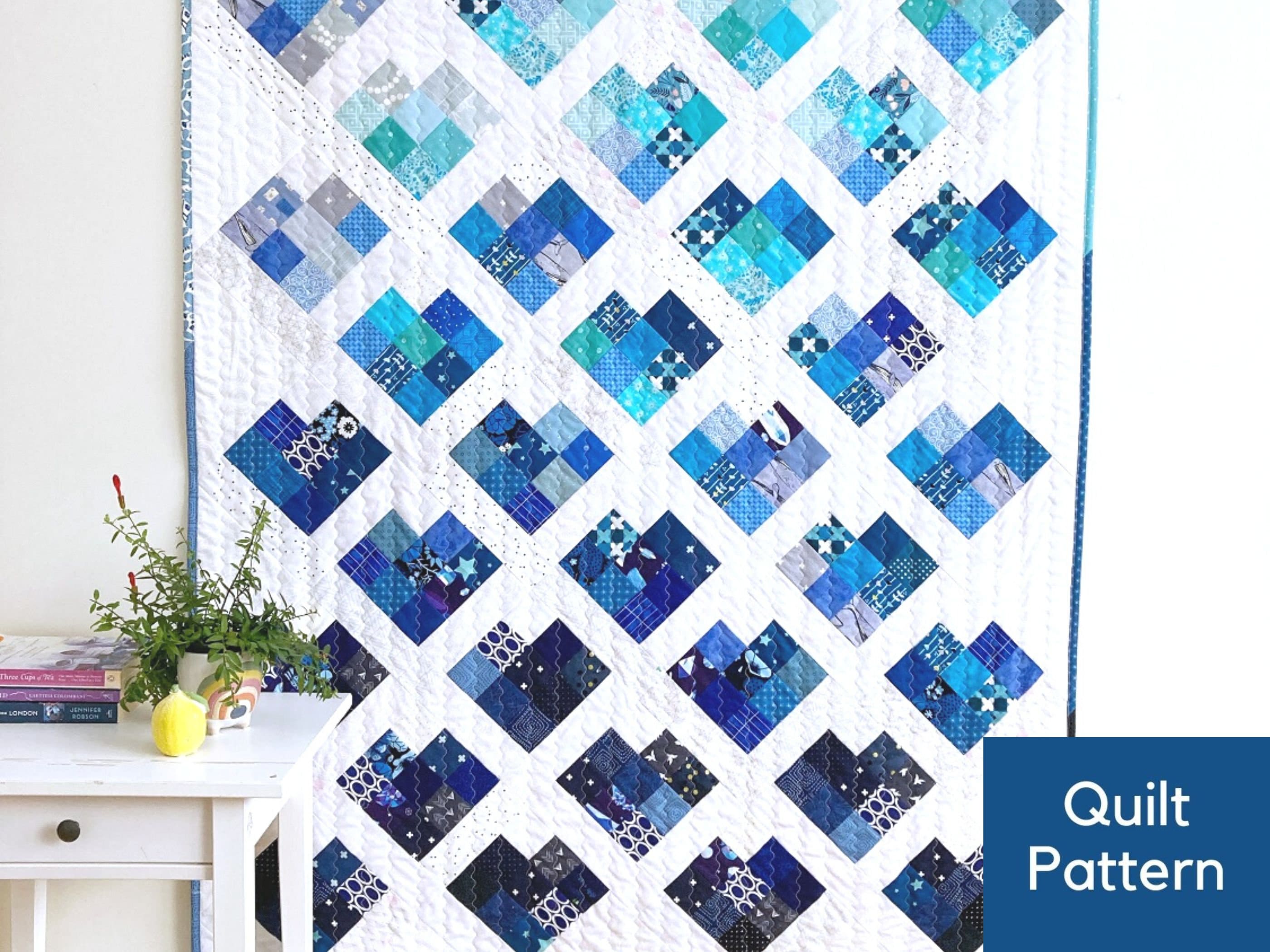 Scrappy Love Modern Quilt Pattern, Scrappy Heart Quilt, Beginner Quilt ...