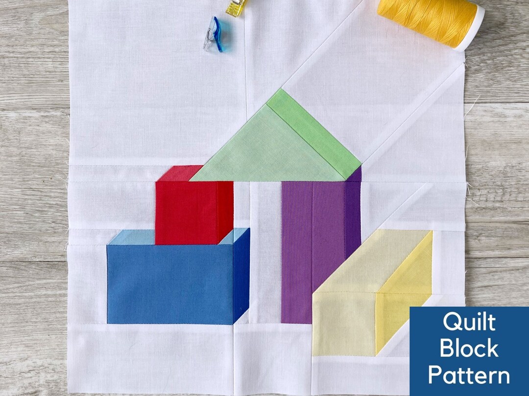 3D Wooden Toy Blocks Quilt Block Pattern: FPP Beginner Project (PDF ...