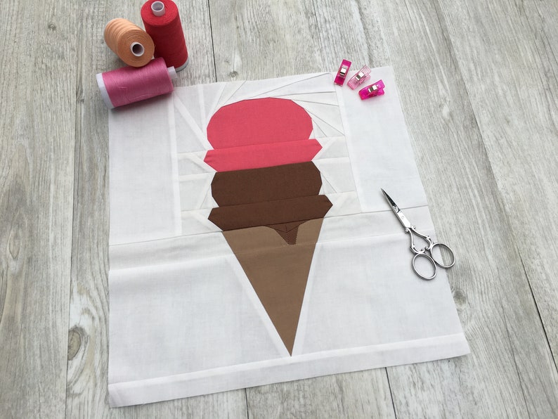 Ice Cream Cone Quilt Block FPP Block Pattern Modern - Etsy