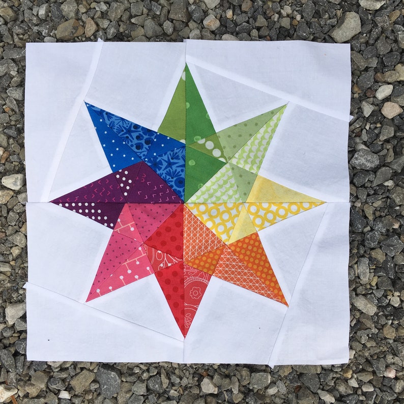 Modern Rainbow Star Quilt Pattern Foundation Paper Piecing - Etsy Canada