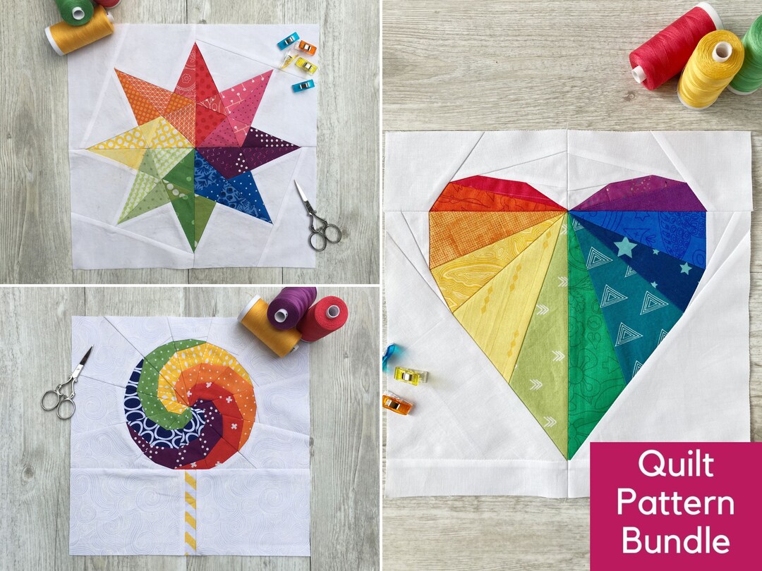 Rainbow Quilt Pattern Bundle Modern Foundation Piecing - Etsy
