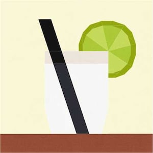 Lemonade Quilt Block Pattern, Cocktail Quilt Block, Foundation Paper ...