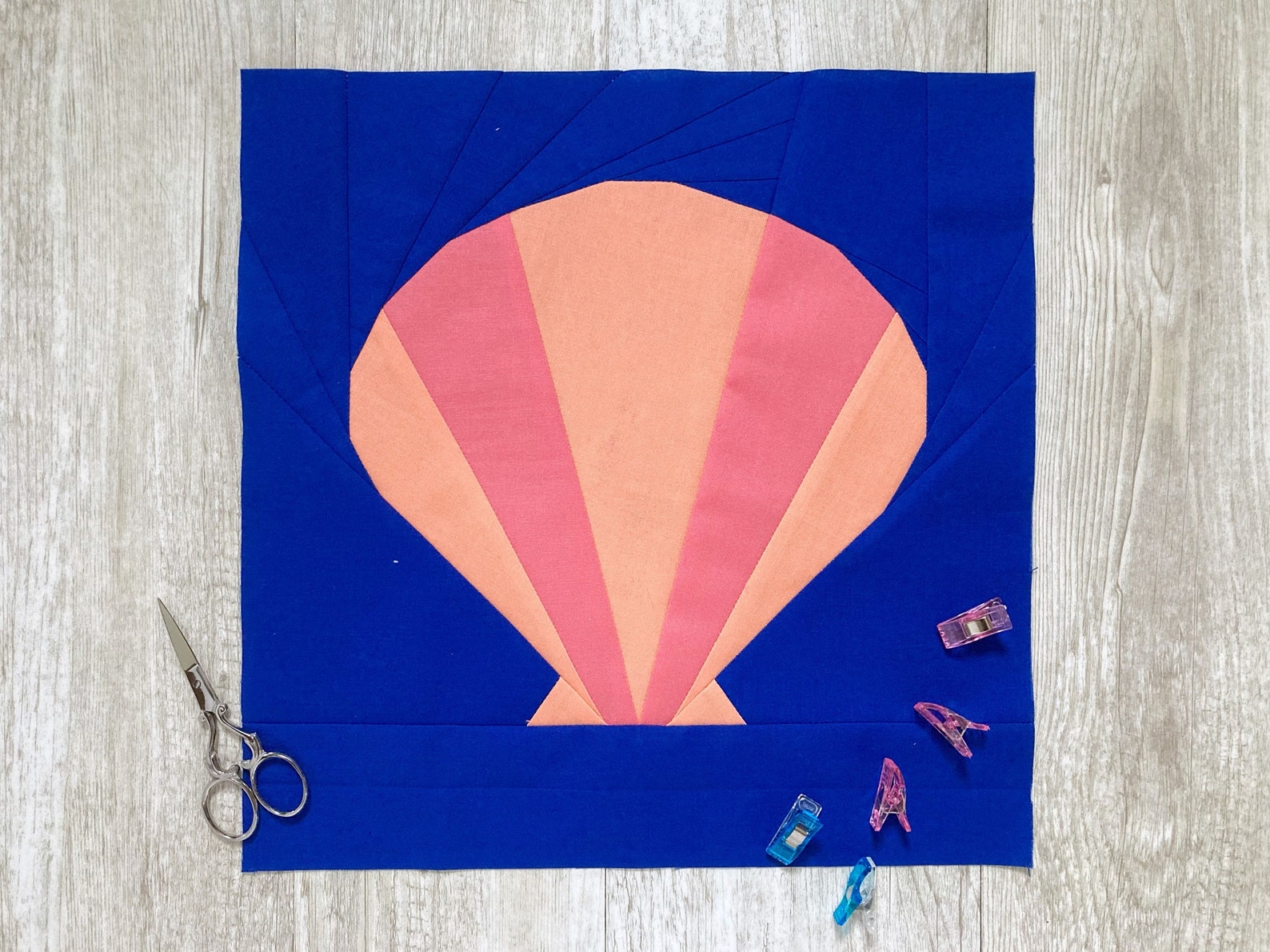 Seashell Quilt Block Pattern Beginner Foundation Paper - Etsy