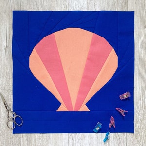 Seashell Quilt Block Pattern, Beginner Foundation Paper Piecing, FPP ...