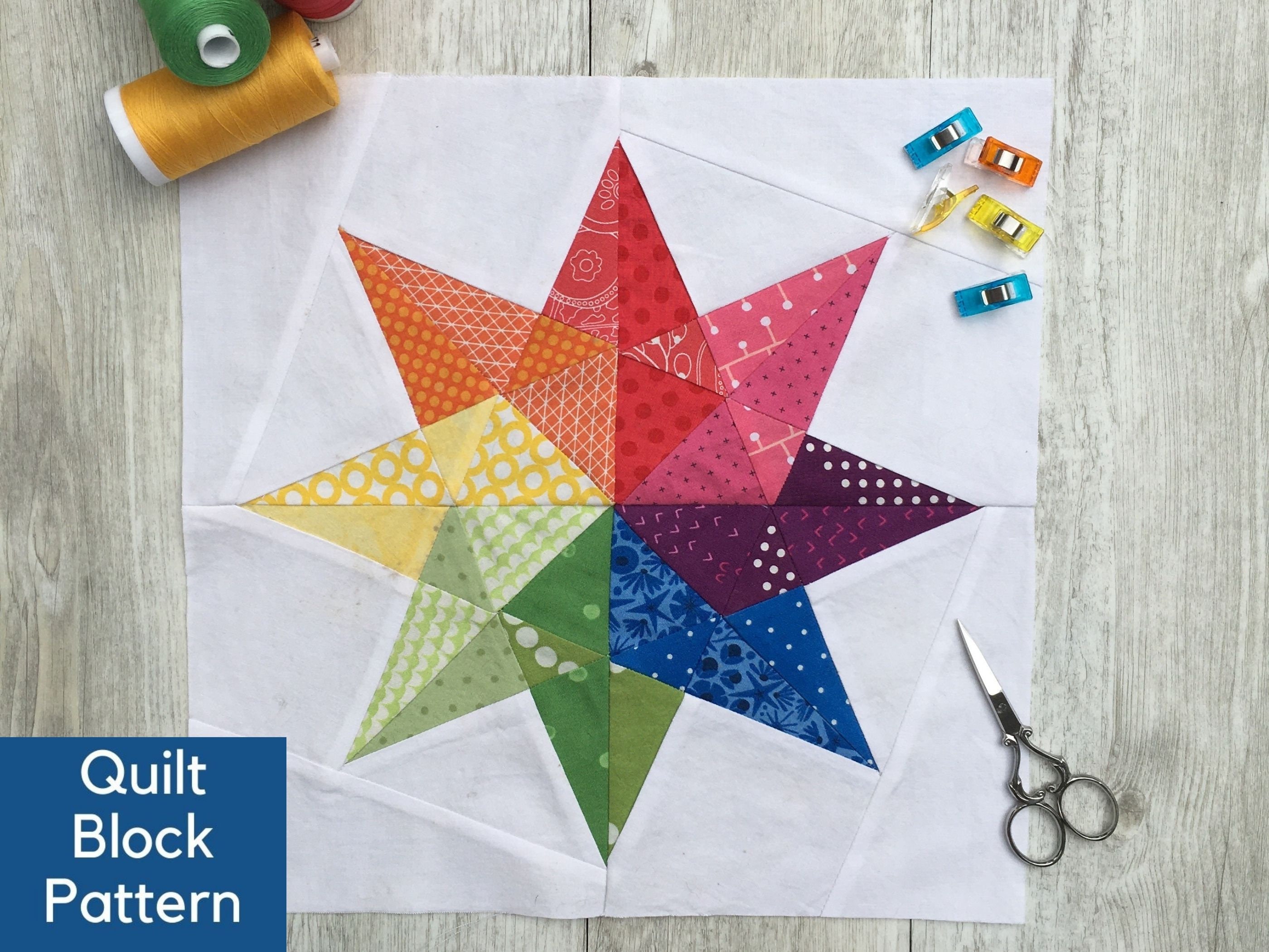 Modern Rainbow Star Quilt Pattern Foundation Paper Piecing - Etsy Canada