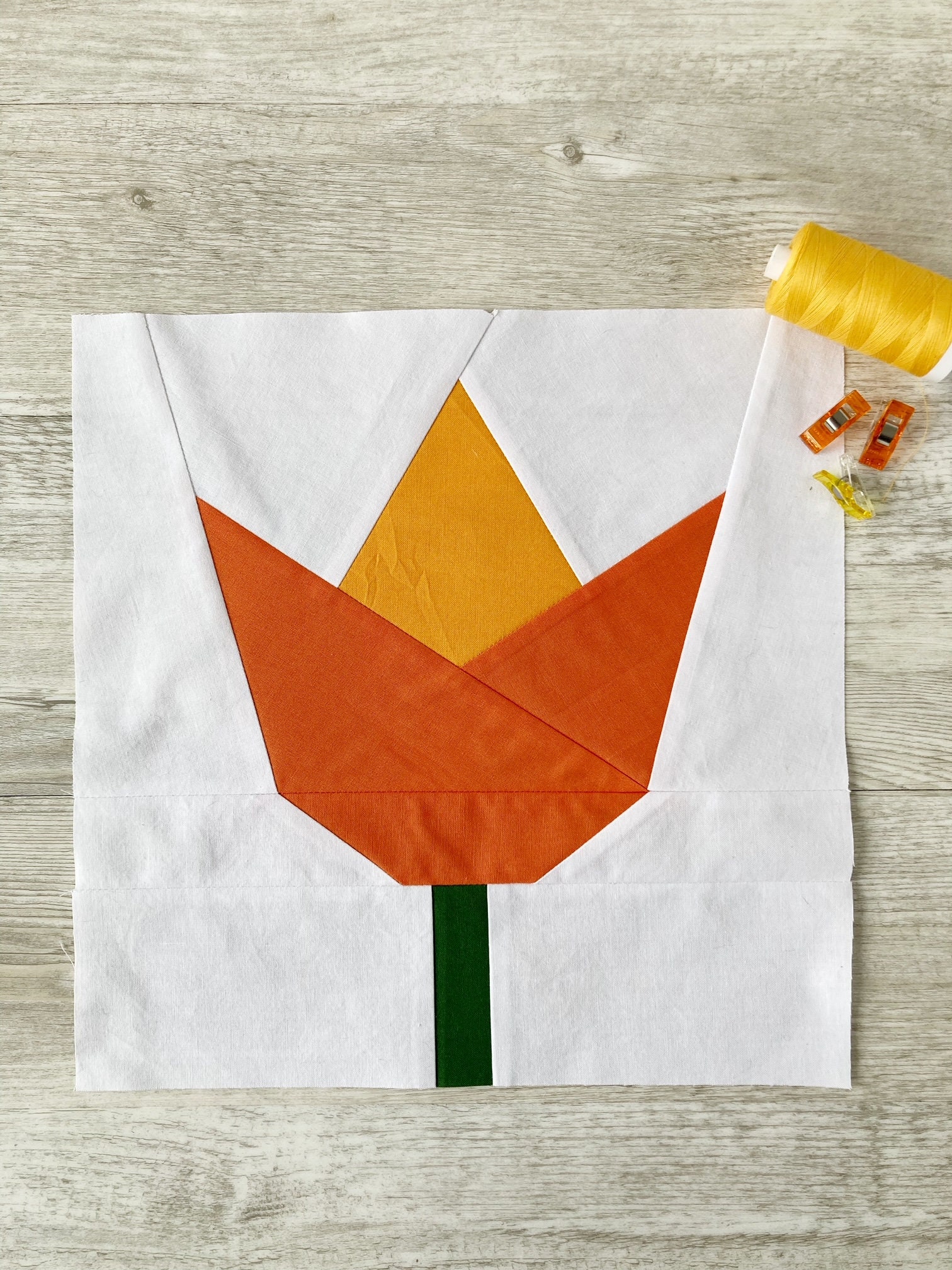 Tulip Quilt Block Pattern, Spring Flower Quilt, Foundation Paper ...