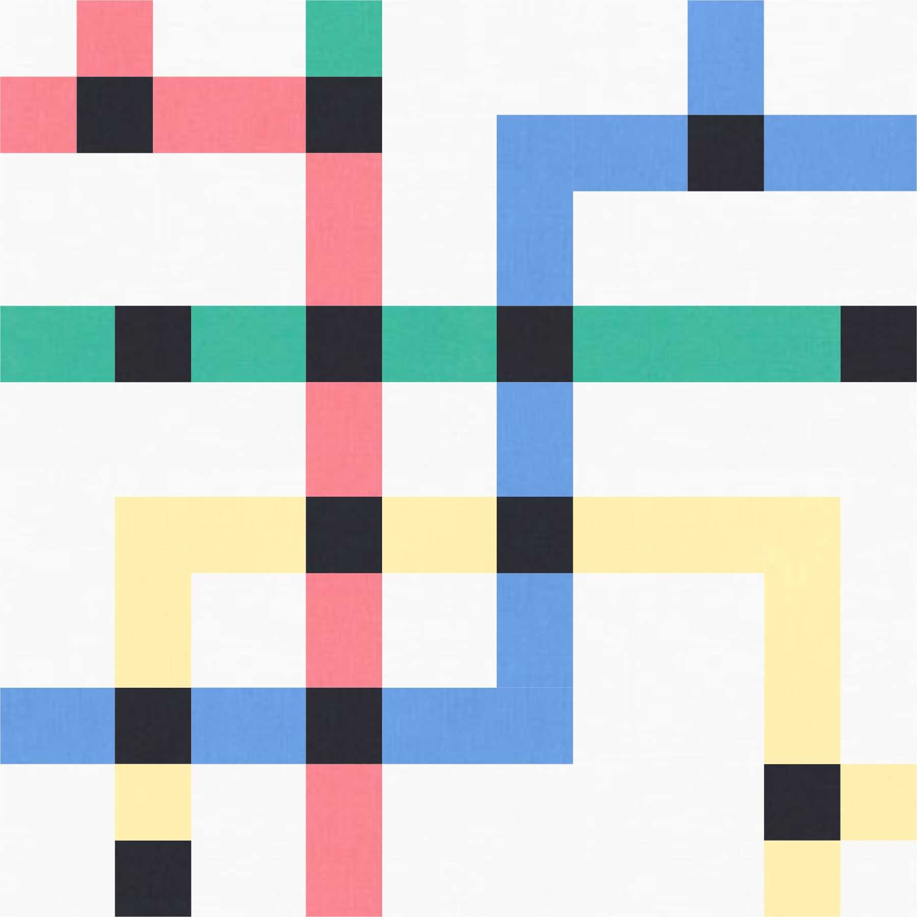 Connections Quilt Block Pattern, Stylized Subway Map, Metro Map ...