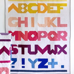 Elemenoquilt - Modern Alphabet Quilt Pattern: Geometric Letter Blocks ...