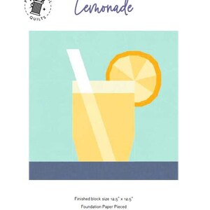 Lemonade Quilt Block Pattern, Cocktail Quilt Block, Foundation Paper ...