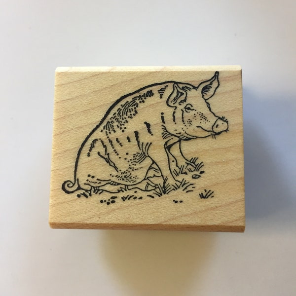 Pig Rubber Stamp - Etsy