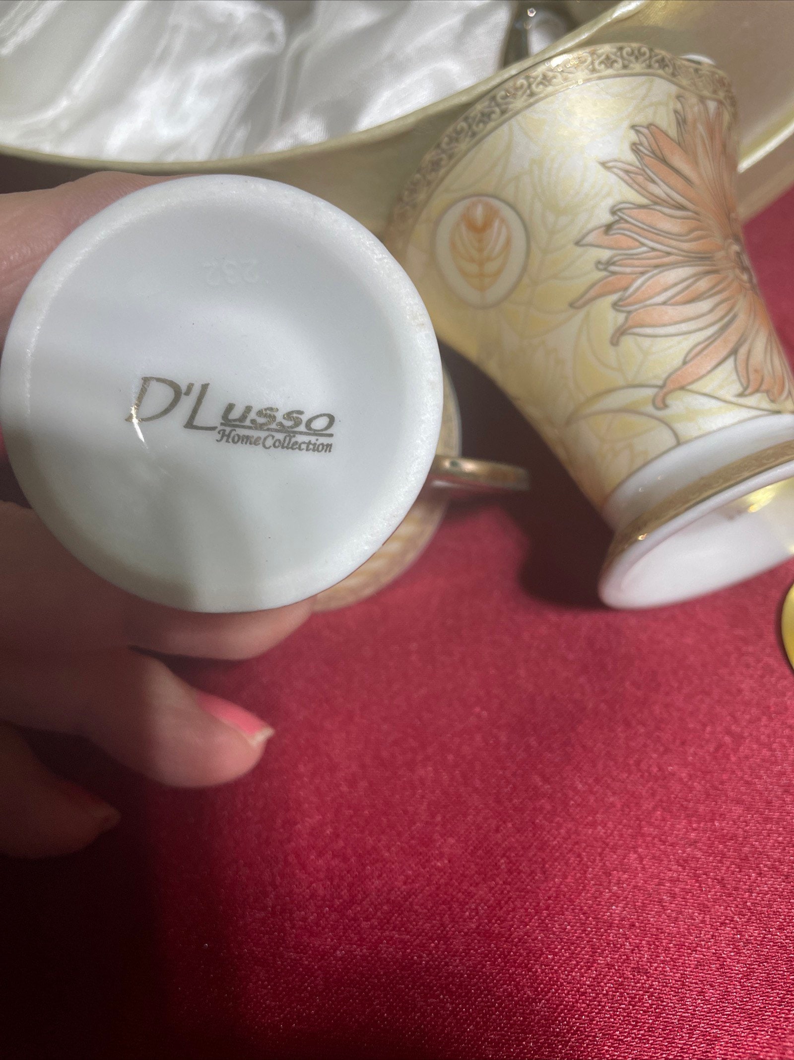 D'lusso Home Collection Set of 6 Demitasse Cups and Saucers Floral ...