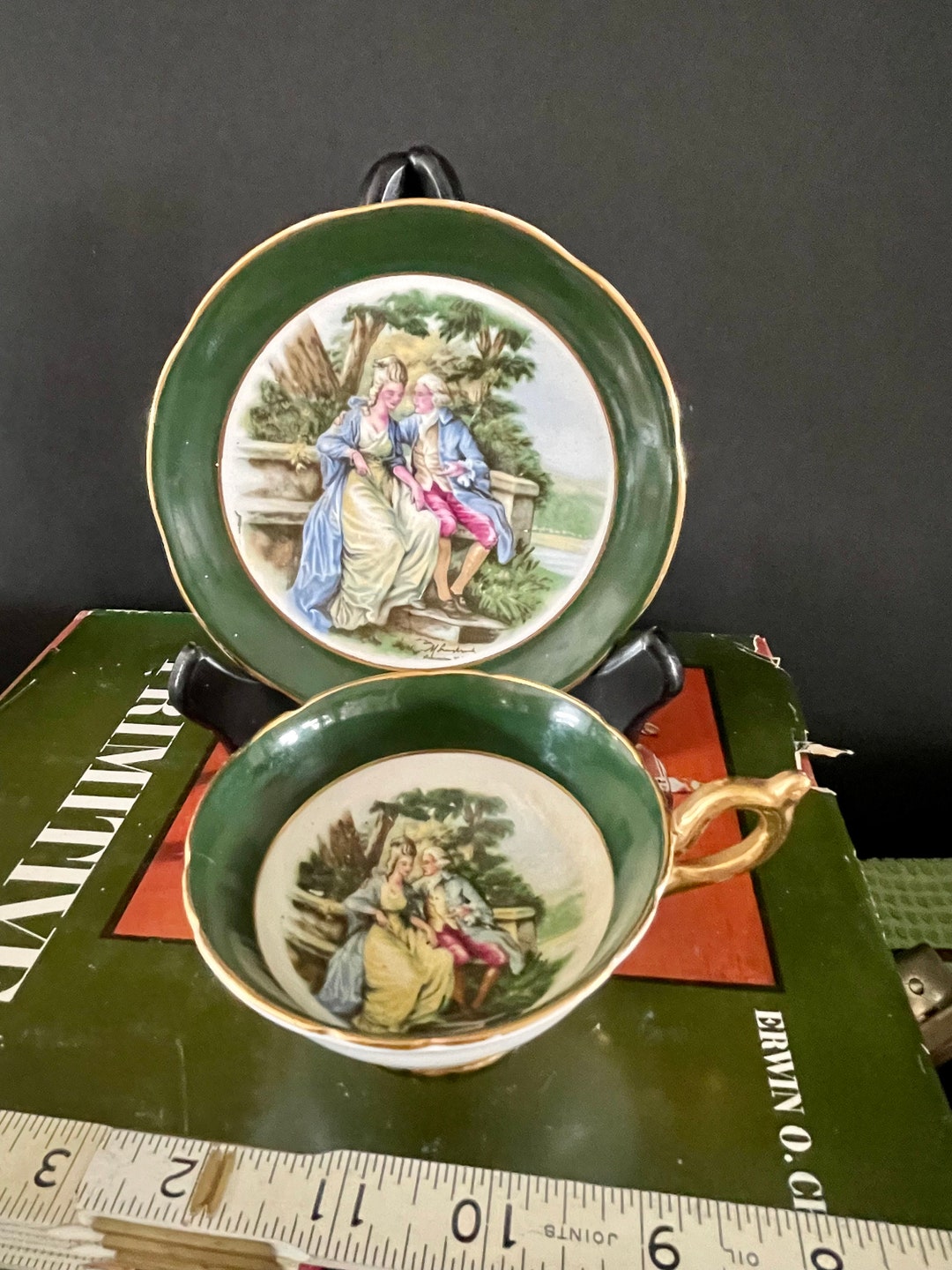 REGENCY England Victorian Courting Couple Teacup and Saucer Love Story ...