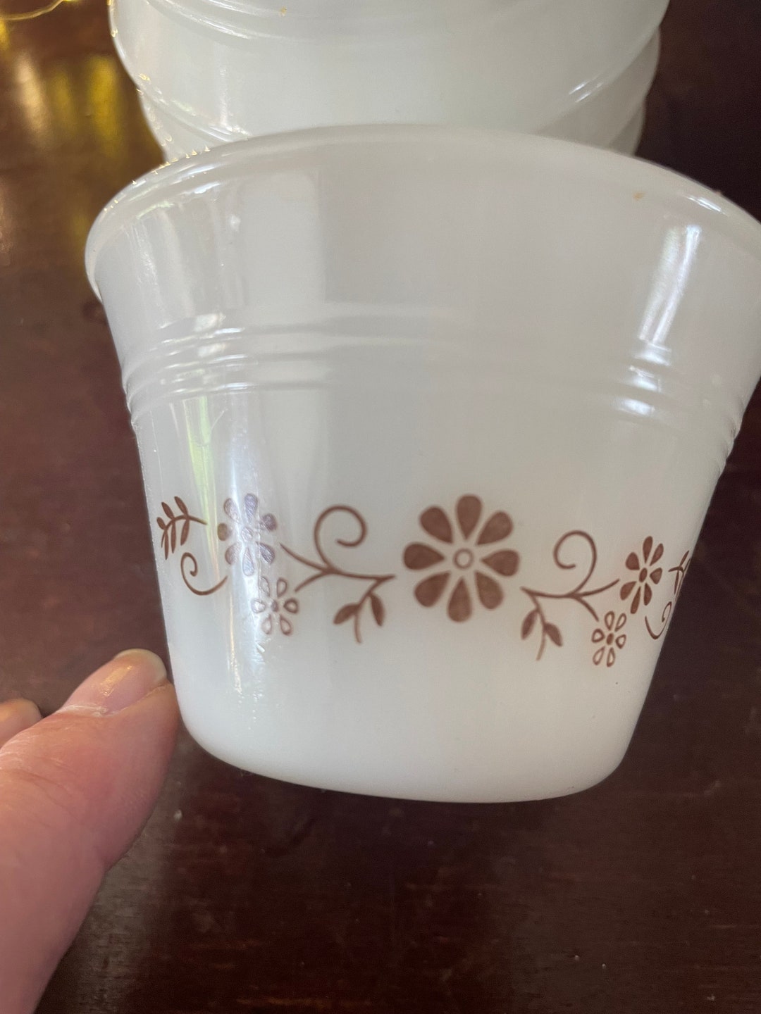 Dynaware Pyr-o-rey Brown Daisy 7 Pieces Custard Cups - Etsy