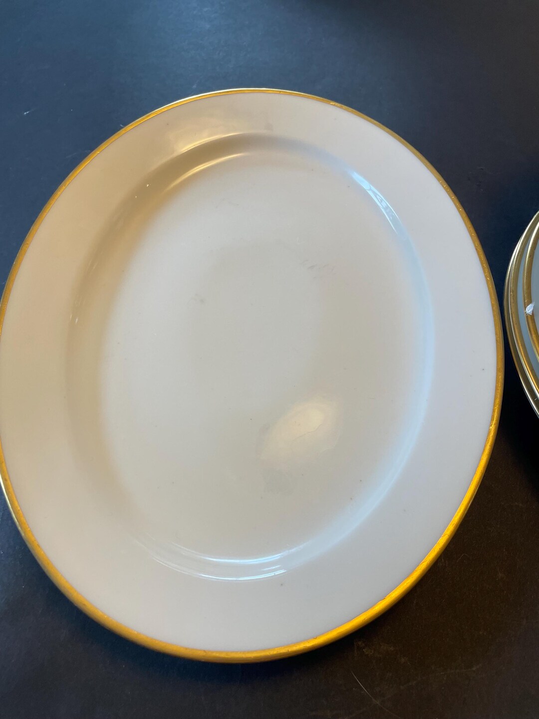 Elite Works Limoges Platter Gold Rim on White - Etsy