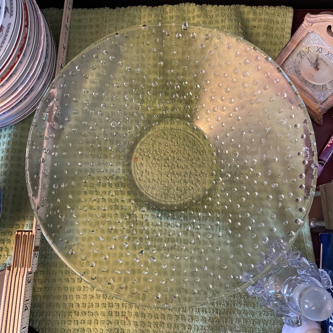 Clear Knobby Bubble Glass Serving Bowl Centerpiece Display or Fruit ...
