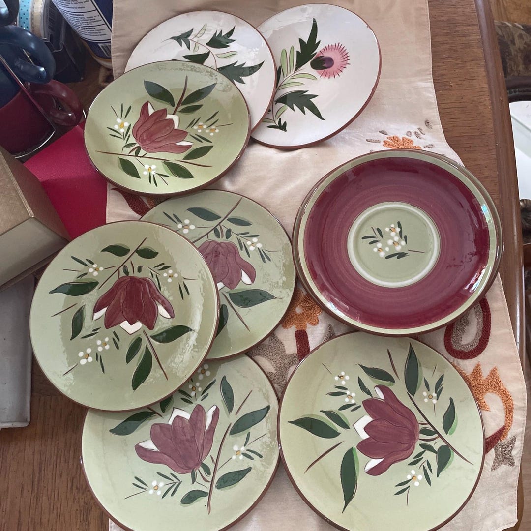 1950’s Stangl Pottery Mixed Set Magnolia Small Plates & Saucers MCM ...