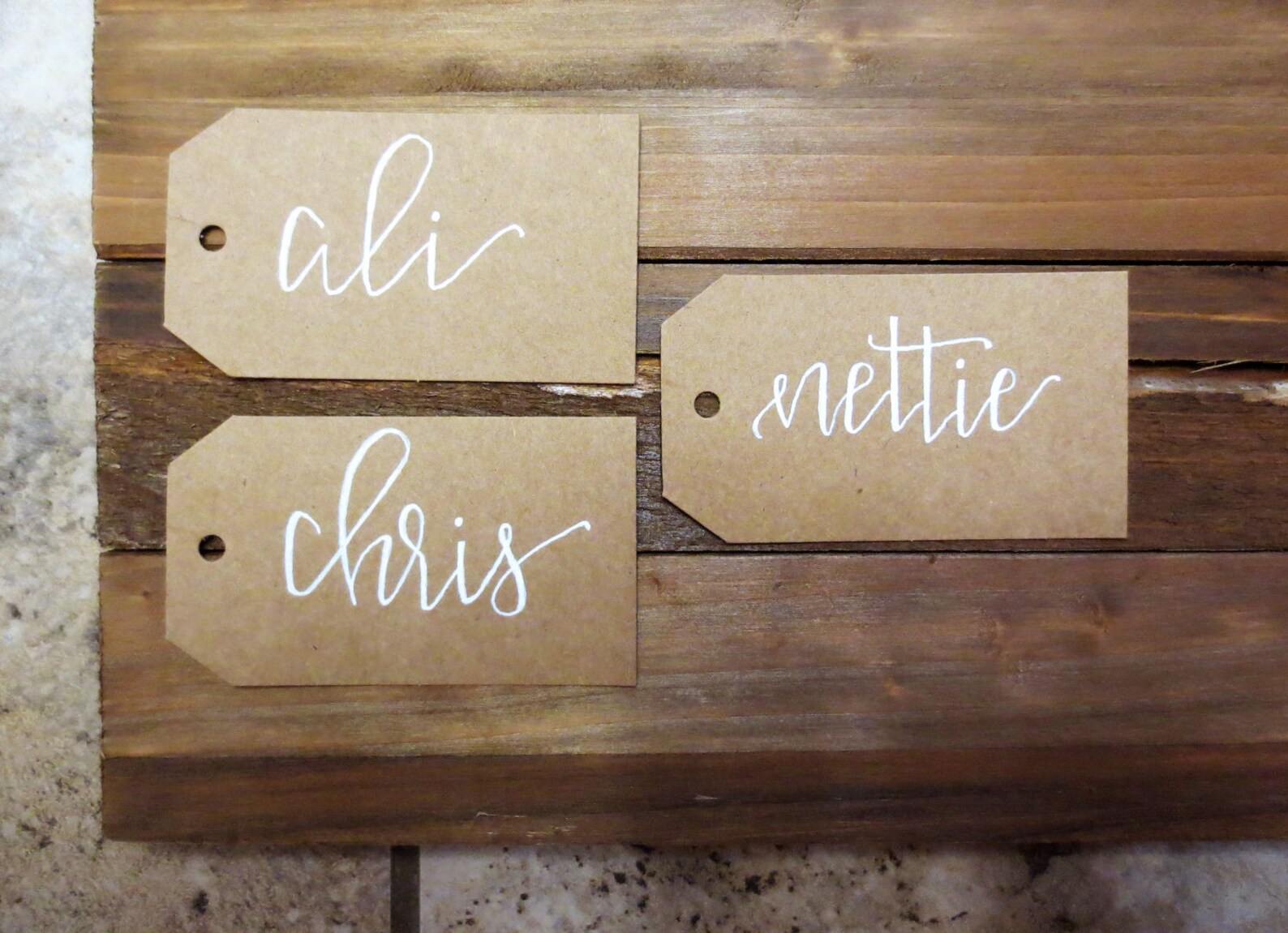 Handwritten Calligraphy Personalized Name Tags, Gift Tags, Place Cards ...