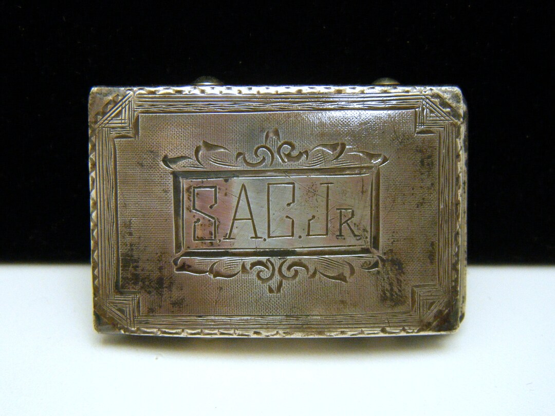Antique Art Deco Sterling Chased Design Belt Buckle Signed - Etsy