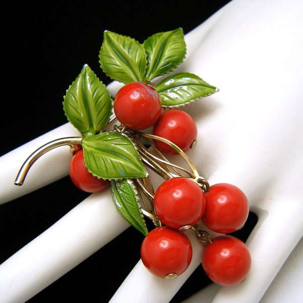 Cherry Brooch - Etsy