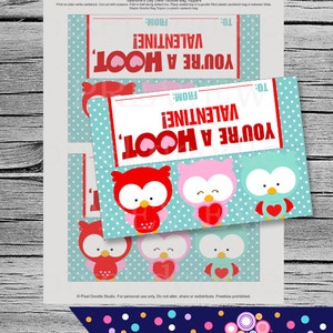 VALENTINES DAY Snack Bag Topper digital File School Party Candy Bag ...