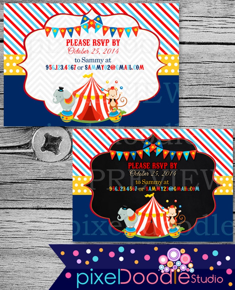DIGITAL printable circus invitation personalized invite | Etsy
