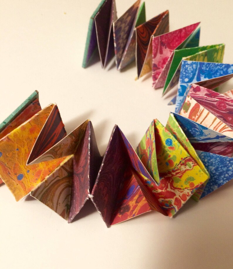 Mini Marbled Paper Slinky origami Accordion - Etsy