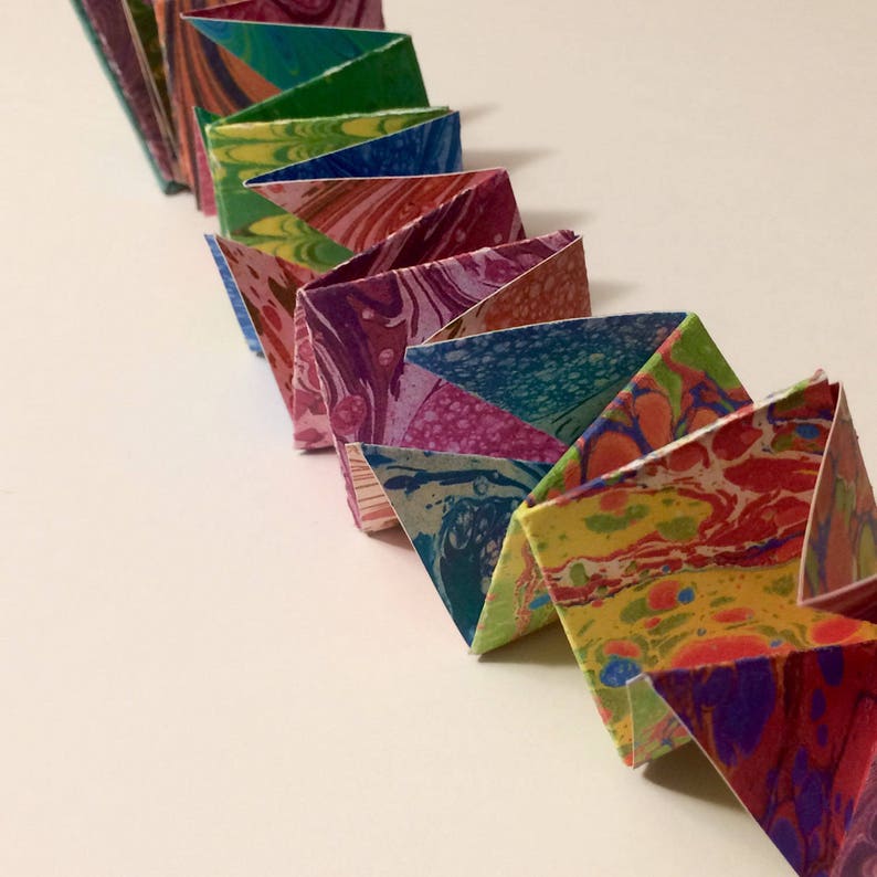 Mini Marbled Paper Slinky origami Accordion - Etsy