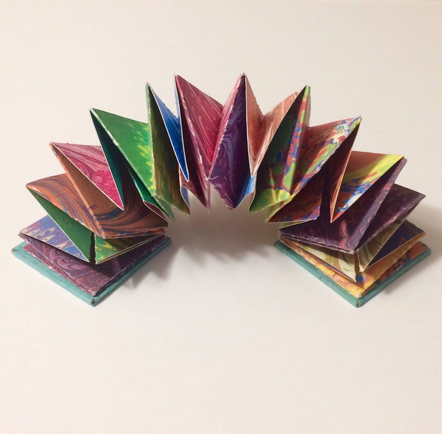 Mini Marbled Paper Slinky origami Accordion - Etsy