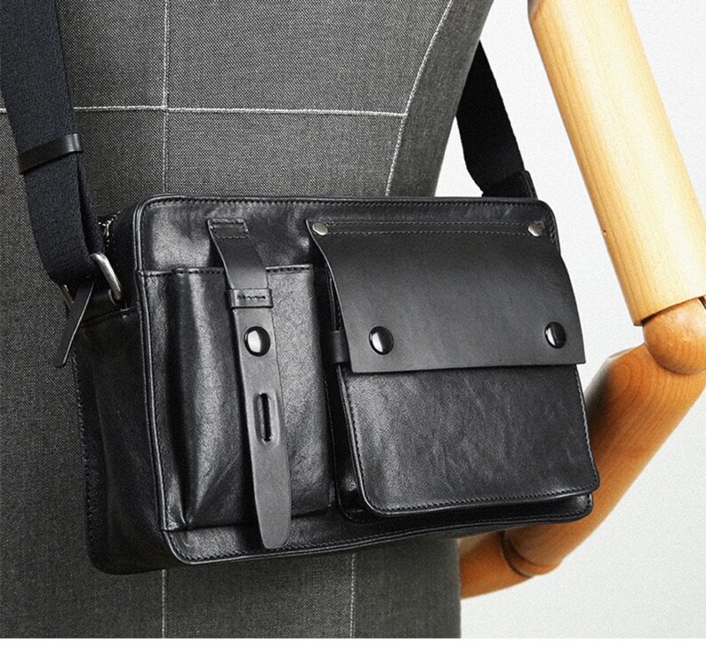 Black Leather Crossbody Bag Black Leather Bag Black Leather - Etsy