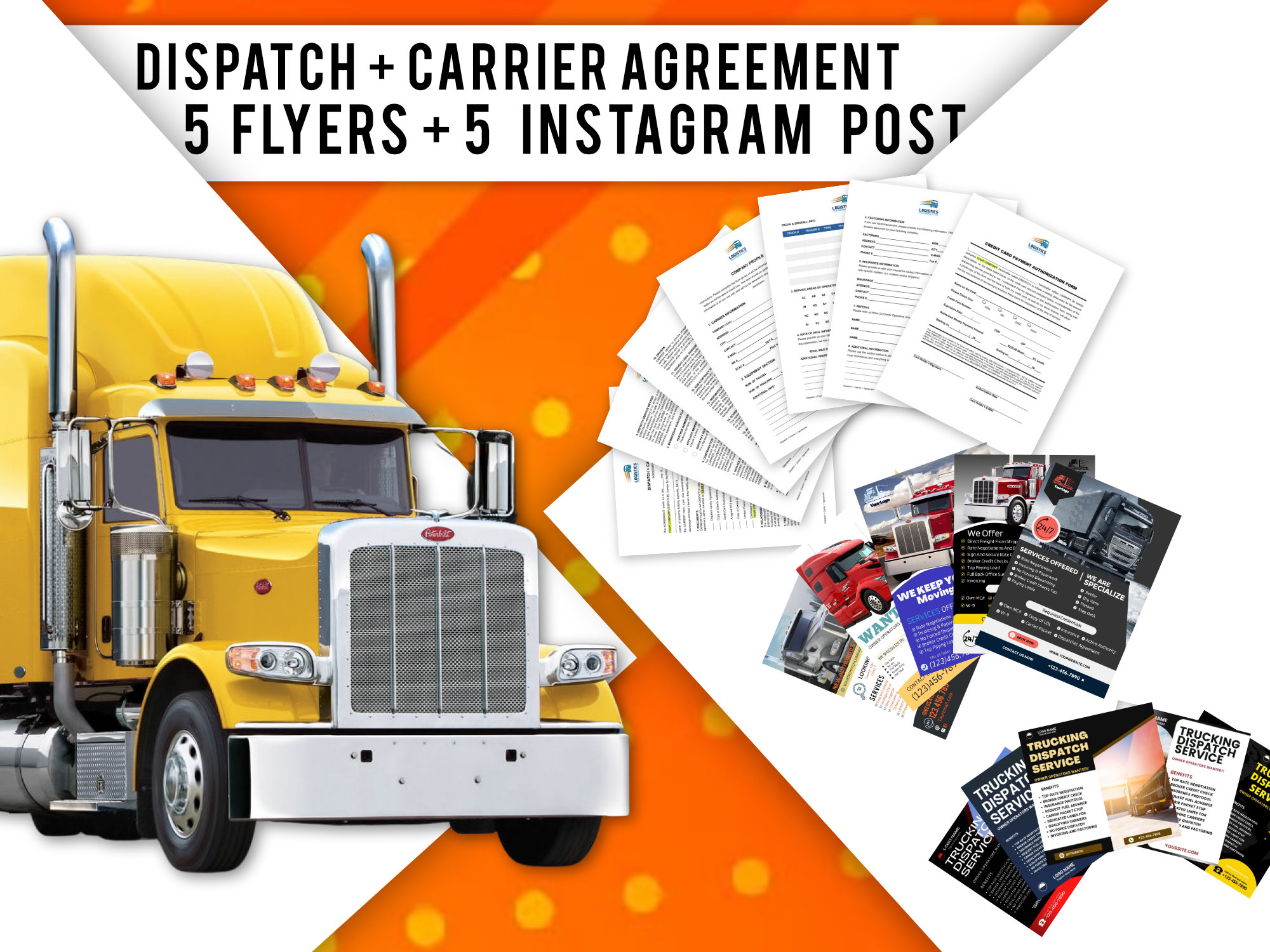 Freight Dispatcher and Carrier Agreement Plus Flyer and Instagram Post ...
