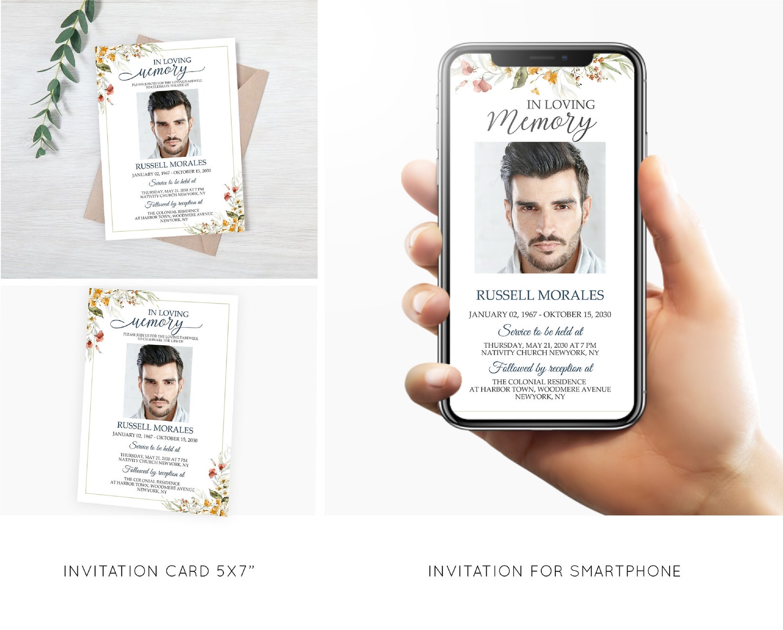 Elegant Funeral Bundle, Obituary Templates, Funeral Invitation, in ...