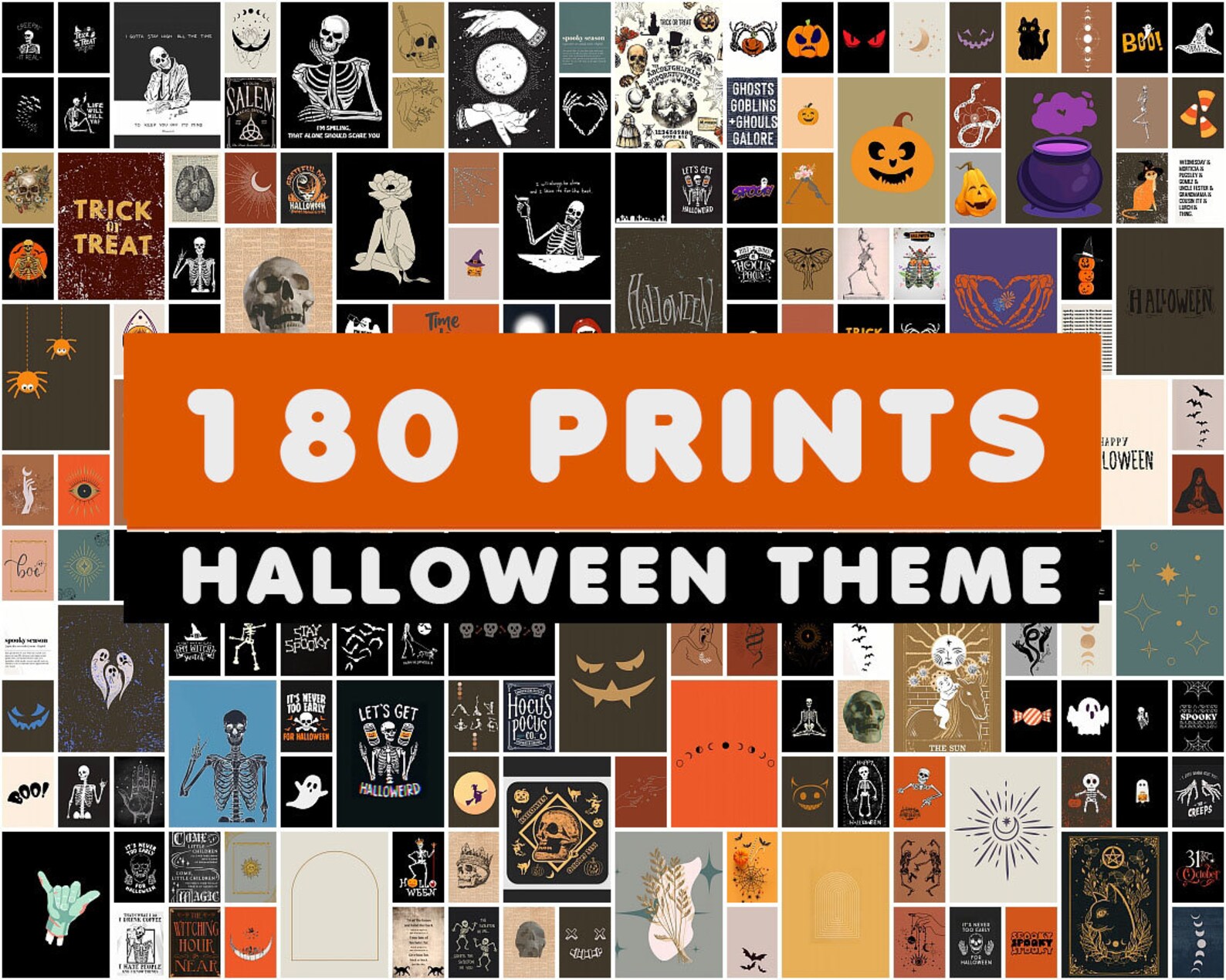 Halloween Art Bundle Set Halloween Decor Halloween Gallery - Etsy