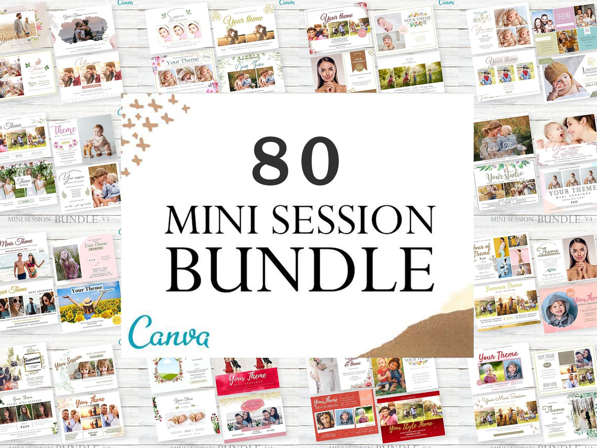 Mini Session Templates Bundle , Photography Marketing Bundle, Editable ...