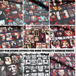 Retro Scary Movie Cotton Fabric Ready to Ship - Etsy