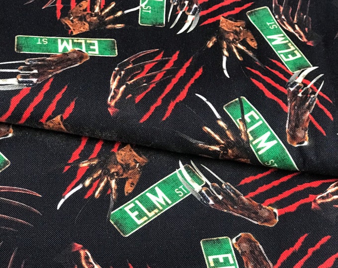 Retro Scary Movie Cotton Fabric Ready to Ship - Etsy