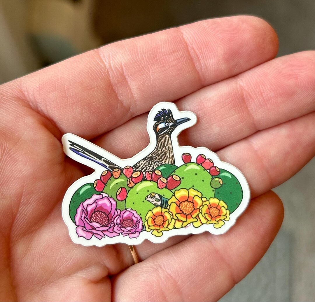Mini Roadrunner, Cactus, and Collared Lizard Sticker - Desert Love ...