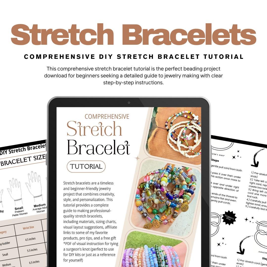 Stretch Bracelet Tutorial Beading Project Download Beginner Guide ...