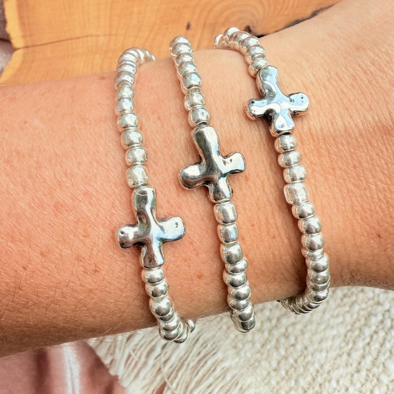 Cross Elastic Bracelets - Etsy