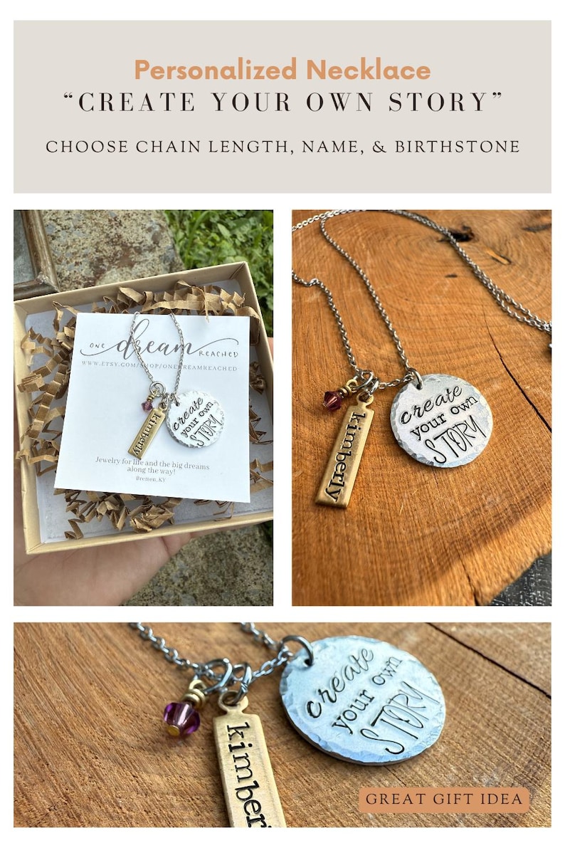 Personalized Charm Necklace Name Tag Pendant Jewelry Birthstone Crystal ...