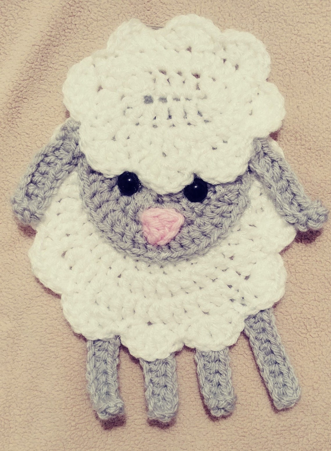 Lamb Applique / Crochet Lamb Crochet / Ready to Use Lamb Applique ...